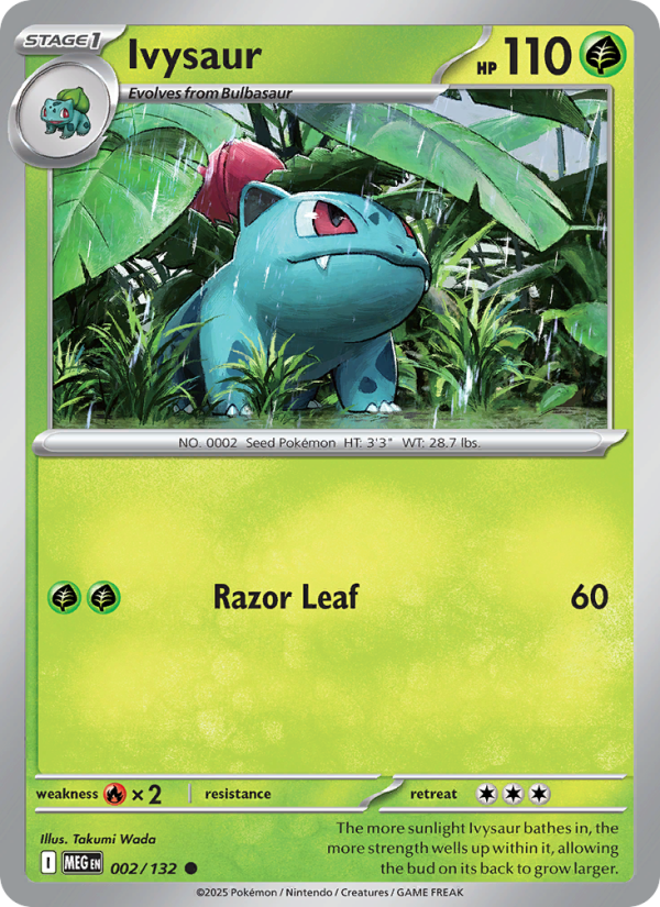 MEG Mega Evolution 002/188 Ivysaur (Common - reverse) – Prestige Slabs